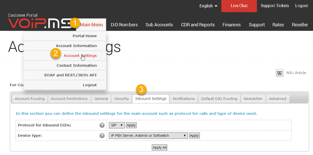 How to configure Voip.ms with Ecsow dialer? – Support Center